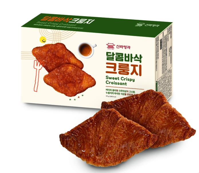 Shilla Myunggua Crungji 25g x 15ct (신라명과 달콤바삭 크룽지=크로와상 누룽지) – iOikos